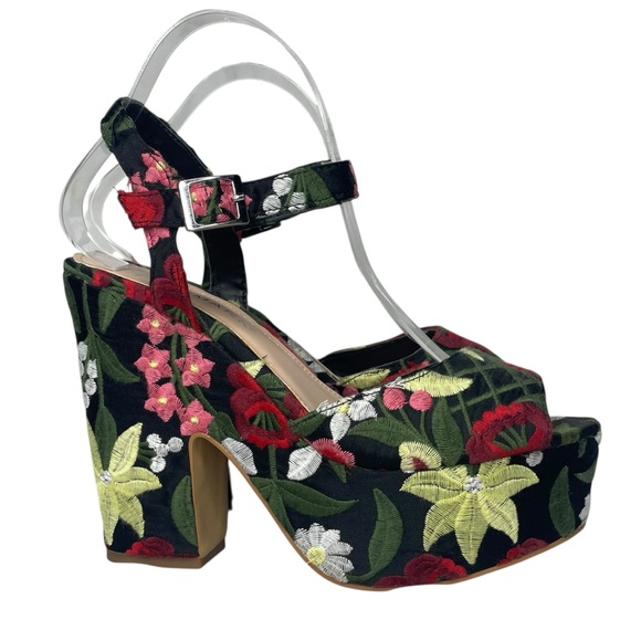 Primark | Shoes | Primark 8 Floral Embroidered Platform Sandals | Poshmark